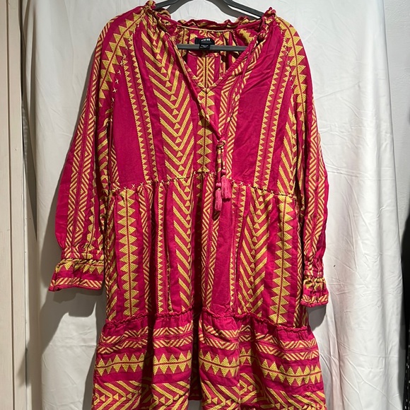 Maeve | Dresses | Anthropologie Maeve Brand Dress Pink And Yellow ...